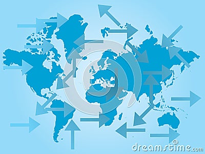 Map Of The World And Arrows Vector Illustration | CartoonDealer.com ...