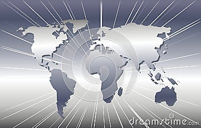 Map Of The World In Silver Stock Photos - Image: 3877503