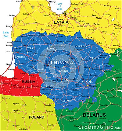 Mapa De Lituania Ilustración del Vector - Imagen: 39186891