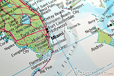 Mapa De Miami, Florida Fotografia de Stock - Imagem: 25704182