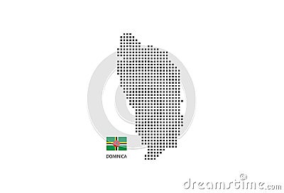 Vector Square Pixel Dotted Map Of Dominica Isolated On White Background ...