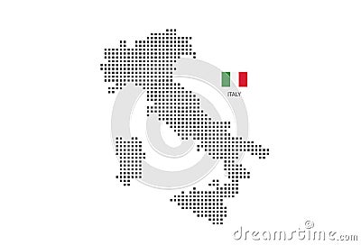 Vector Square Pixel Dotted Map Of Italy Isolated On White Background ...