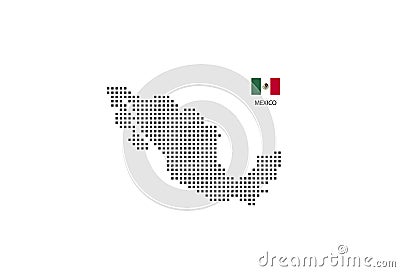 Vector Square Pixel Dotted Map Of Mexico Isolated On White Background ...