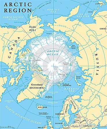 Mappa Di Regione Artica Illustrazione Vettoriale - Immagine: 72939109