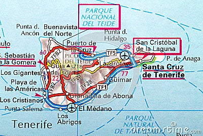 Mappa Di Tenerife Fotografie Stock Libere da Diritti - Immagine: 36800908