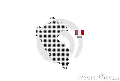 Vector Square Pixel Dotted Map Of Peru Isolated On White Background ...