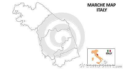 Marche Map. State And District Map Of Marche. Political Map Of Marche ...
