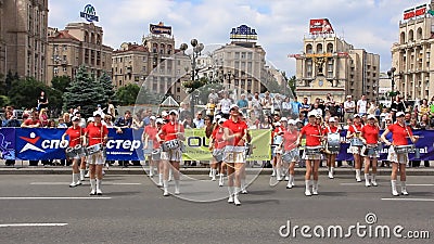 Marching girls stock video footage. Video of acoustic - 36459542