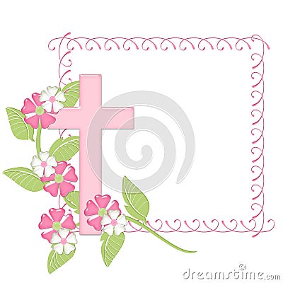 Marco Rosado Con La Cruz Rosada Fotografía de archivo libre de regalías ...