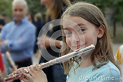 Margie Play The Flute Royalty Free Stock Photos - Image: 11962288