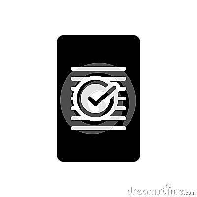Black Solid Icon For Marked, Noticeable And Checklist Cartoon Vector ...