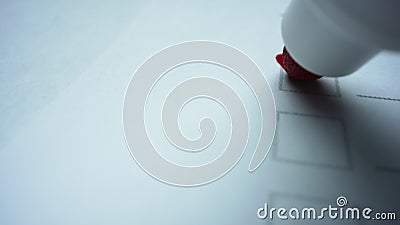 Marker Checking Boxes in To Do List. Person Writing Check Marks in ...