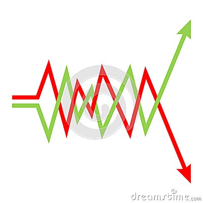 Market Volatility Icon, Lines Trend Graph, Chart Data Analysis Cartoon ...