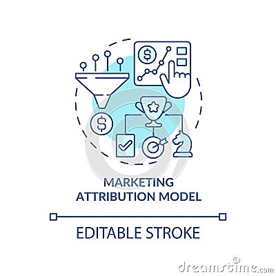 Marketing Attribution Model Turquoise Concept Icon Vector Illustration ...