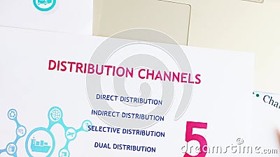 Marketing Distribution Channels Plan on Office Desk Stock Video - Video ...