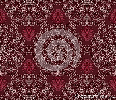 Maroon Floral Seamless Wallpaper Pattern Vector Illustration ...