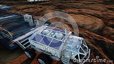 Mars Expedition Transport, Mars Rover. Base on Alien Planet. Realistic ...