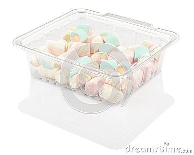 Marshmallow Candy In A Plastic Container Royalty-Free Stock Photography ...
