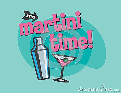 Martini Time Vector Design | CartoonDealer.com #62225539