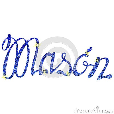 Mason Name Lettering Tinsels Vector Illustration | CartoonDealer.com ...