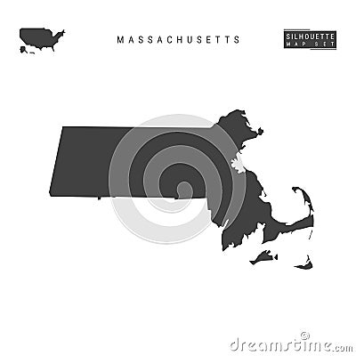Massachusetts US State Vector Map Isolated On White Background. High ...