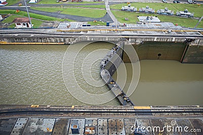 Massive Panama Canal Lock Stock Image - Image: 8072551