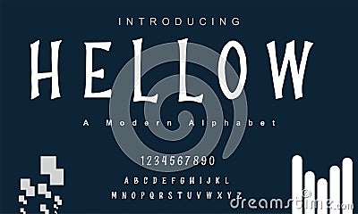 Hellow Font. Elegant Alphabet Letters Font And Number Vector ...