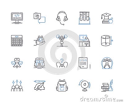 Mastery Education Line Icons Collection. Expertise, Skills, Proficiency ...