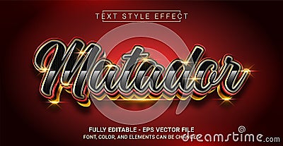 Matador Text Style Effect. Editable Graphic Text Template Cartoon ...