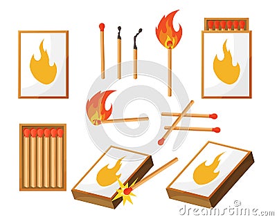 Matches And Matchboxes Cartoon Vector | CartoonDealer.com #252276771