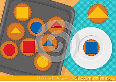 Matching Game With Dienes Blocks Cartoon Vector | CartoonDealer.com ...