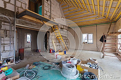 Material for Repairs in an Apartment is Under Construction, Remodeling ...