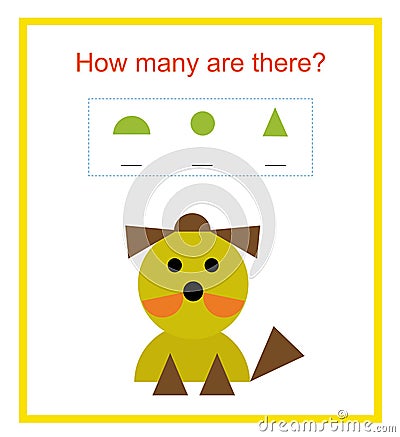 Math Activity For Kids. How Many Geometric Shapes? Developing Numeracy ...