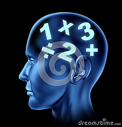 Math Brain Calculating Head Symbol Stock Image - Image: 17465801
