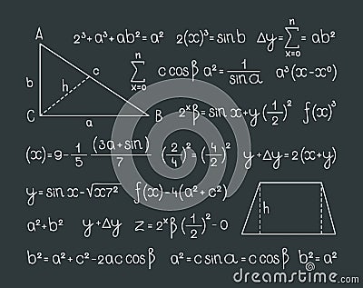 Math Formula. Scientific Symbols Mathematics Infographic Graphs Numbers ...