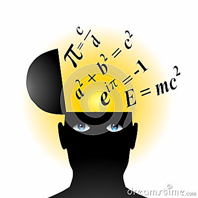Math Genius Open Head Equations Royalty Free Stock Photography - Image ...