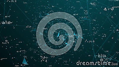 Math and Physics Formulae Pass through the Screen and Fall Away ...