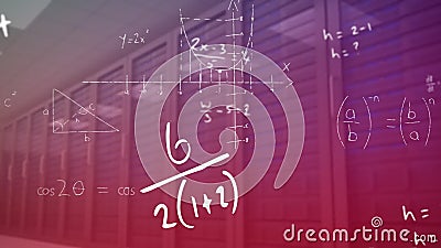 Mathematical Equations and Diagrams Against Server Room Stock Footage ...
