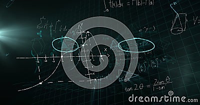 Mathematical Equations Floating Against Black Background Stock Footage ...