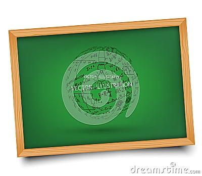 Mathematical Equations And Formulas On School Blackboard. Cartoon ...