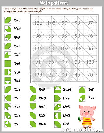 Mathematical Patterns. Worksheet. Solve Examples. Find The Result Of ...