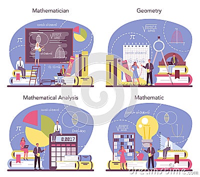 Mathematician Set. Mathematician Seek And Use Scientific Pattern ...