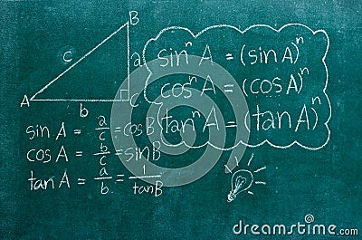 Mathematics Formulas On A Blackboard Stock Illustration - Image: 65751802