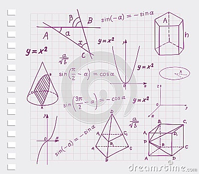 Mathematics - Geometric Shapes Sketches Stock Image - Image: 29518321
