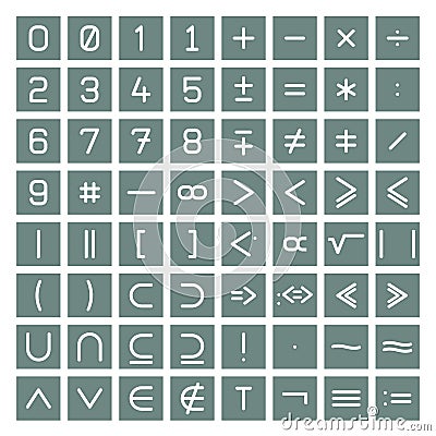Mathematics Symbols Collection Stock Image - Image: 9934221