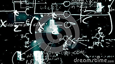 Blue Physics and Mathematics Formulas Zoom in. Stock Footage - Video of ...