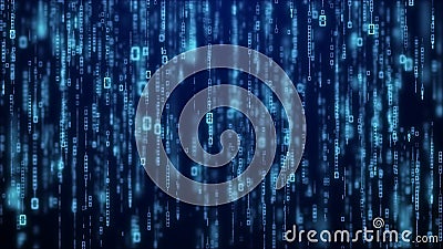Matrix Byte Of Binary Data Rian Code Running Abstract Background In Dark Blue Digital Royalty ...