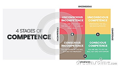 Matrix Diagram Of 4 Stages Of Competence Into A Vector Chart ...