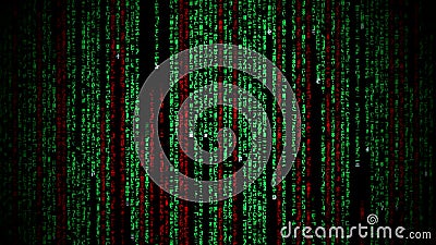 Matrix Red Dropping Code.Digital Binary Data, Streaming Code Zoom Background Digital Binary Data ...