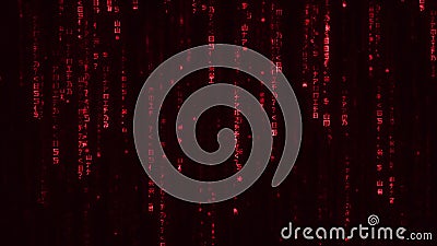 Matrix Red Dropping Code.Digital Binary Data, Streaming Code Zoom ...